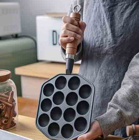 Cast Iron 14 Molds Meat Ball Mold Maker with Wooden Handle – BBQ BRO